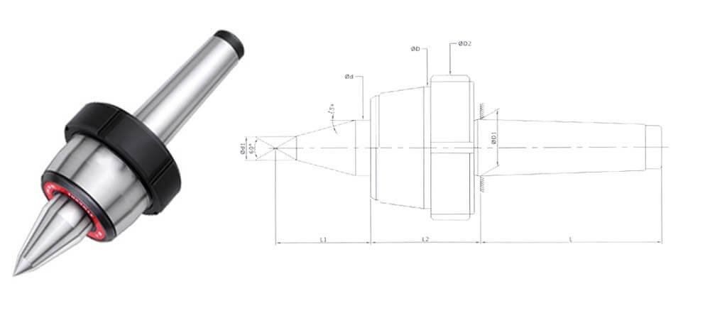 CNC Heavy Duty R Model With Draw-off Nut MT6 Extended Point With ...