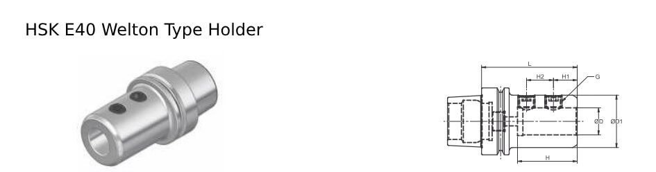 HSK-E 40 WN 0.625" - 3.15" Weldon Type Holder (Balanced to 2.5G 25000 RPM)