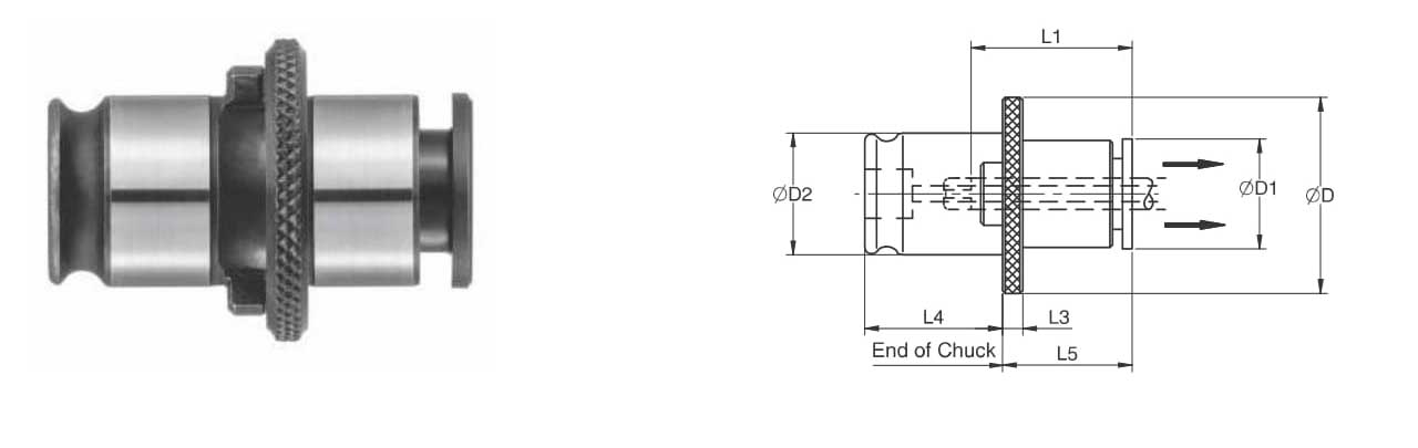 TWE-K1 0.255"x 0.191" M6 Coolant Through Side Tap Adaptor