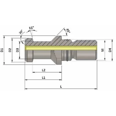 PS SK50 A DIN 69872 TC WITH O RING PULL STUD
